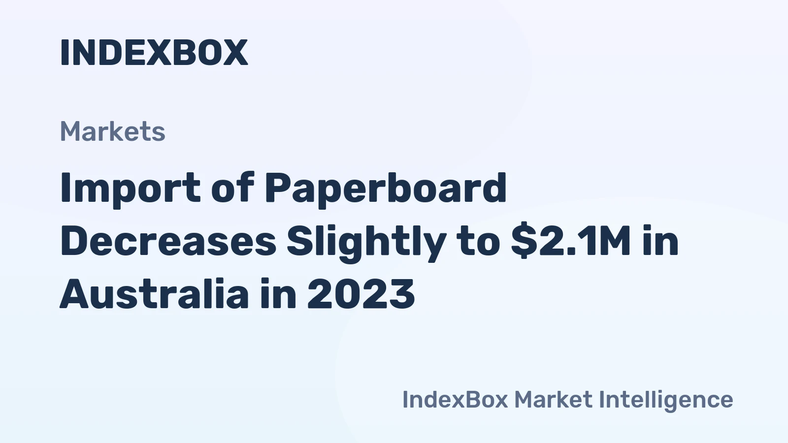 Import of Paperboard Decreases Slightly to $2.1M in Australia in 2023