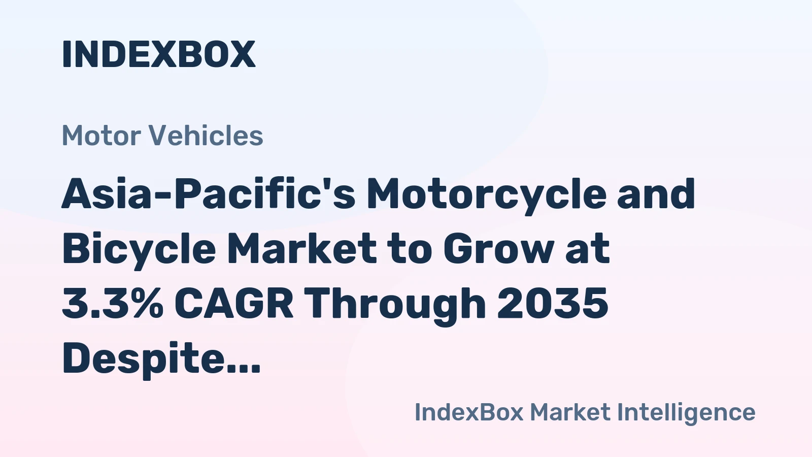 Asia-Pacific's Motorcycle and Bicycle Market to Grow at 3.3% CAGR Through 2035 Despite Recent Contraction