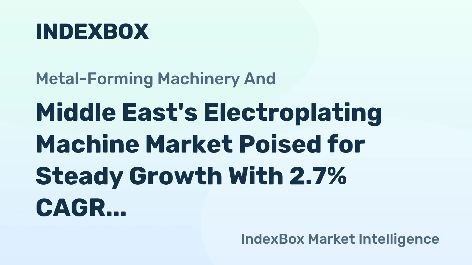 Middle East's Electroplating Machine Market Poised for Steady Growth With 2.7% CAGR in Value