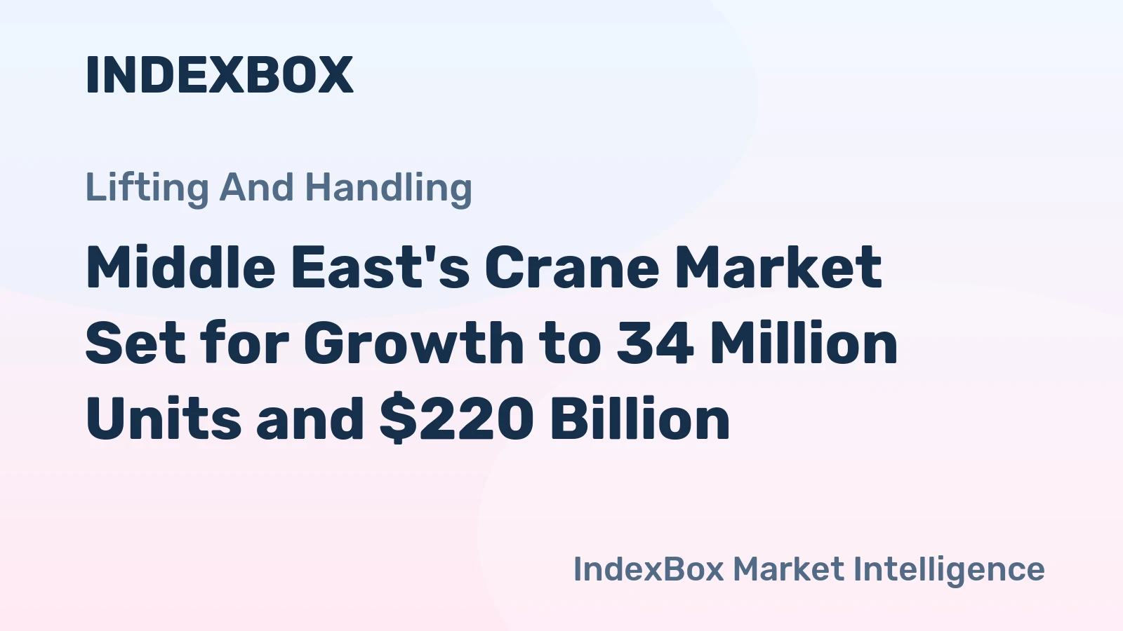 Middle East's Crane Market Set for Growth to 34 Million Units and $220 Billion