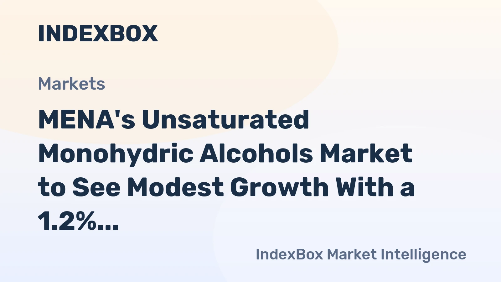 MENA's Unsaturated Monohydric Alcohols Market to See Modest Growth With a 1.2% CAGR