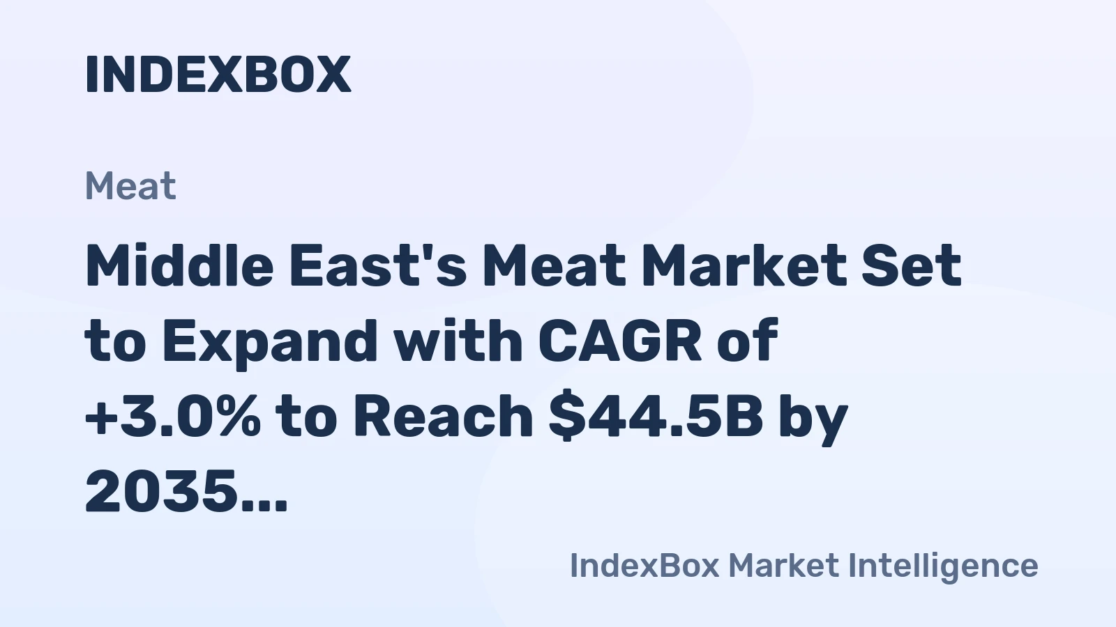 Middle East's Meat Market Set to Expand with CAGR of +3.0% to Reach $44.5B by 2035