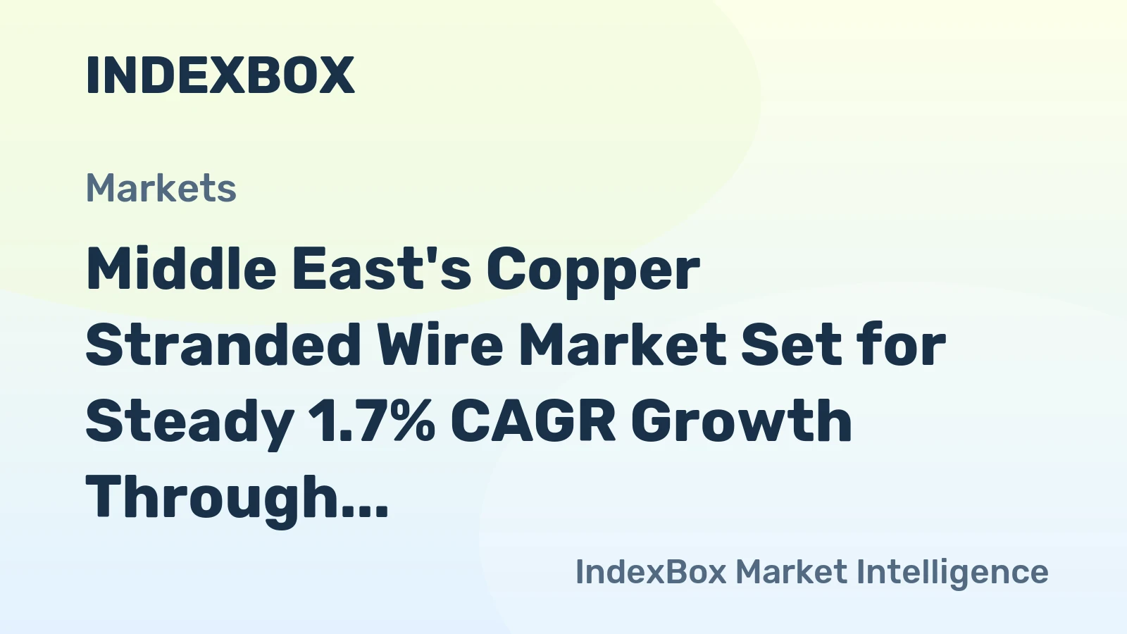 Middle East's Copper Stranded Wire Market Set for Steady 1.7% CAGR Growth Through 2035