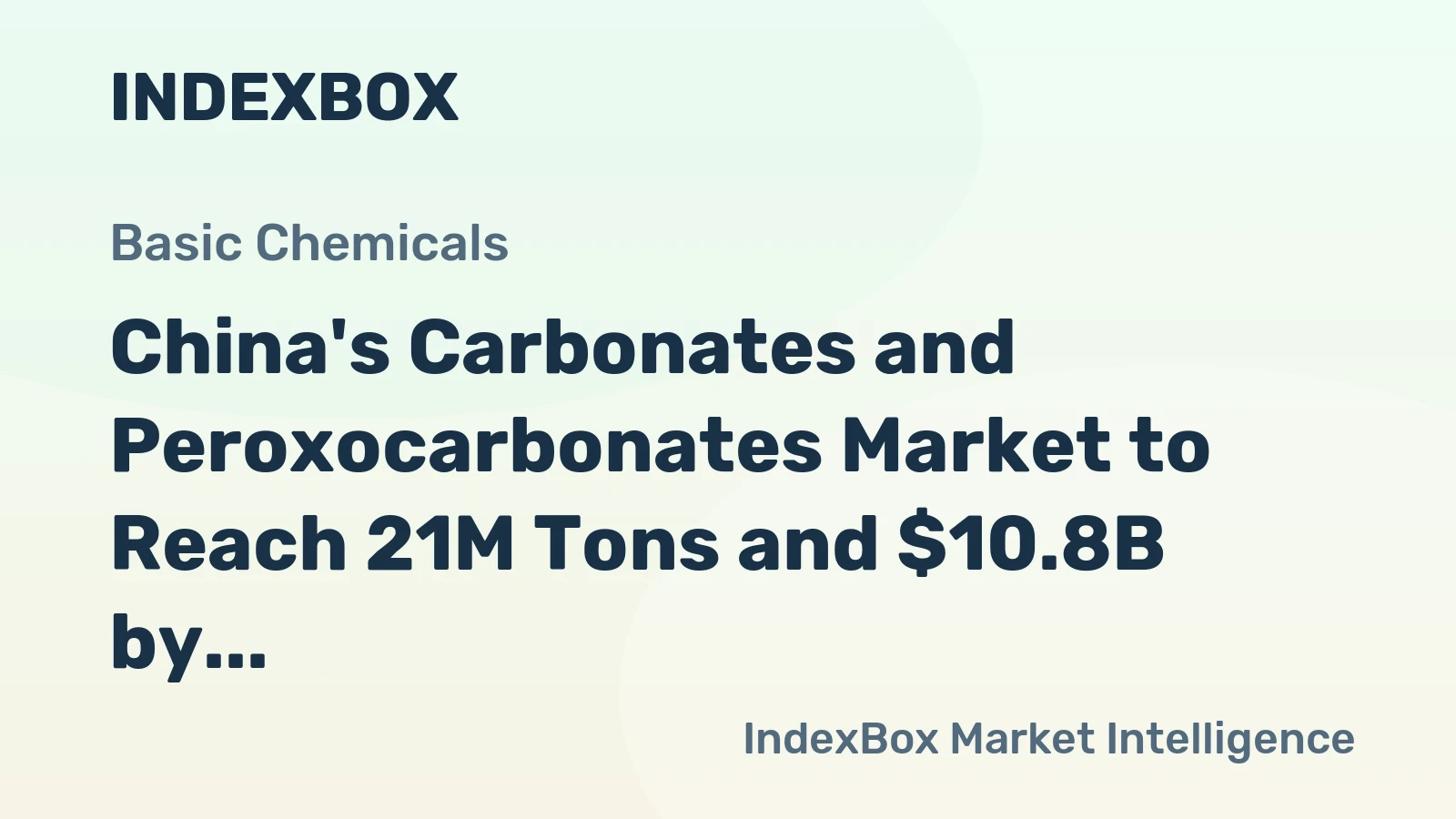 China's Carbonates and Peroxocarbonates Market to Reach 21M Tons and $10.8B by 2035
