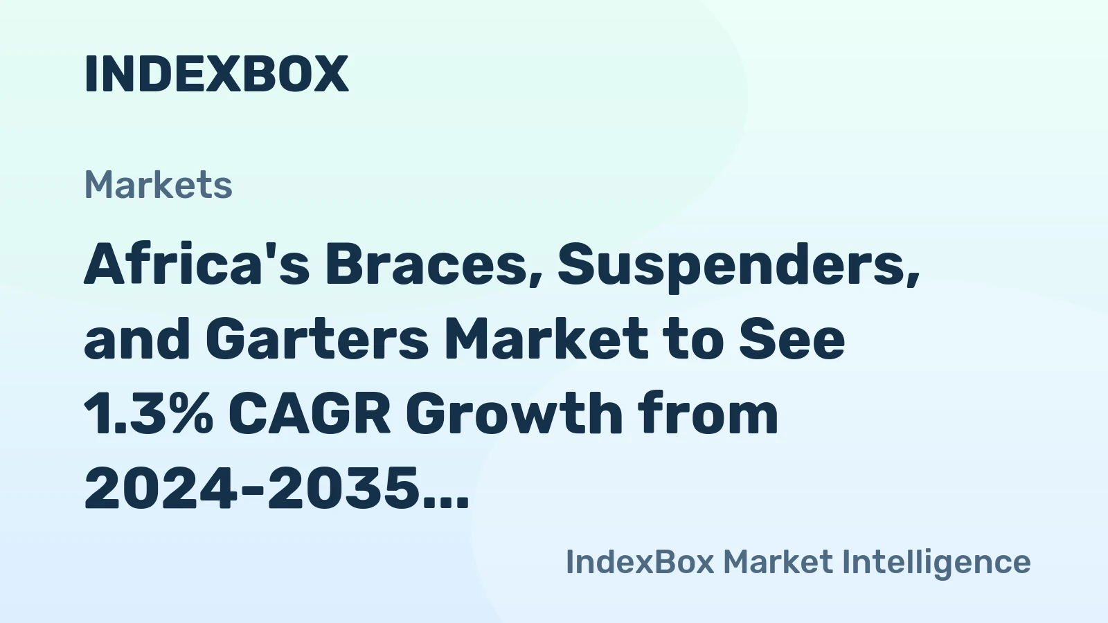 Africa's Braces, Suspenders, and Garters Market to See 1.3% CAGR Growth from 2024-2035