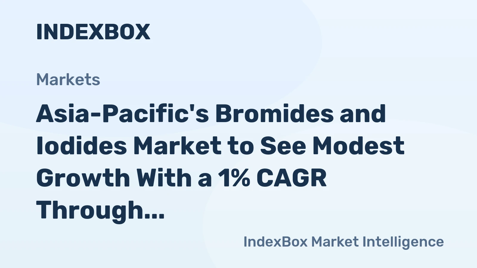 Asia-Pacific's Bromides and Iodides Market to See Modest Growth With a 1% CAGR Through 2035