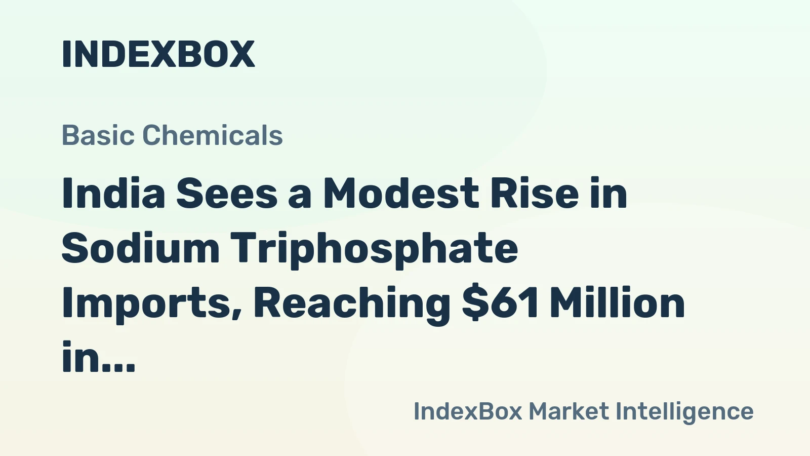 India Sees a Modest Rise in Sodium Triphosphate Imports, Reaching $61 Million in 2023