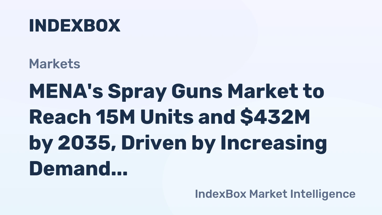 MENA's Spray Guns Market to Reach 15M Units and $432M by 2035, Driven by Increasing Demand