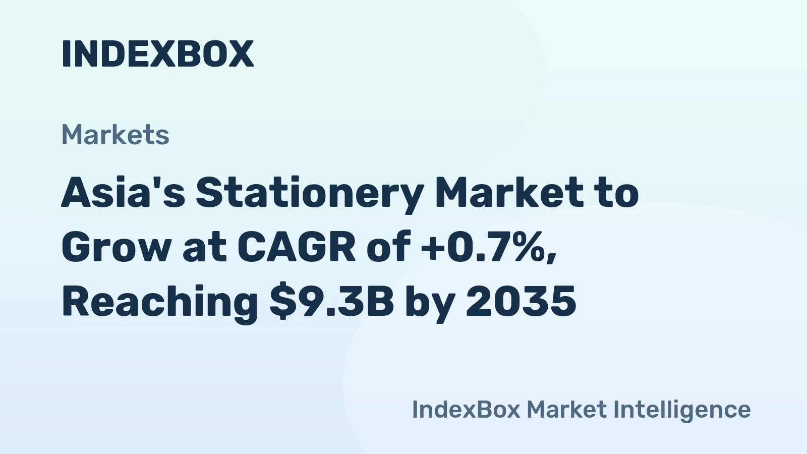 Asia's Stationery Market to Grow at CAGR of +0.7%, Reaching $9.3B by 2035