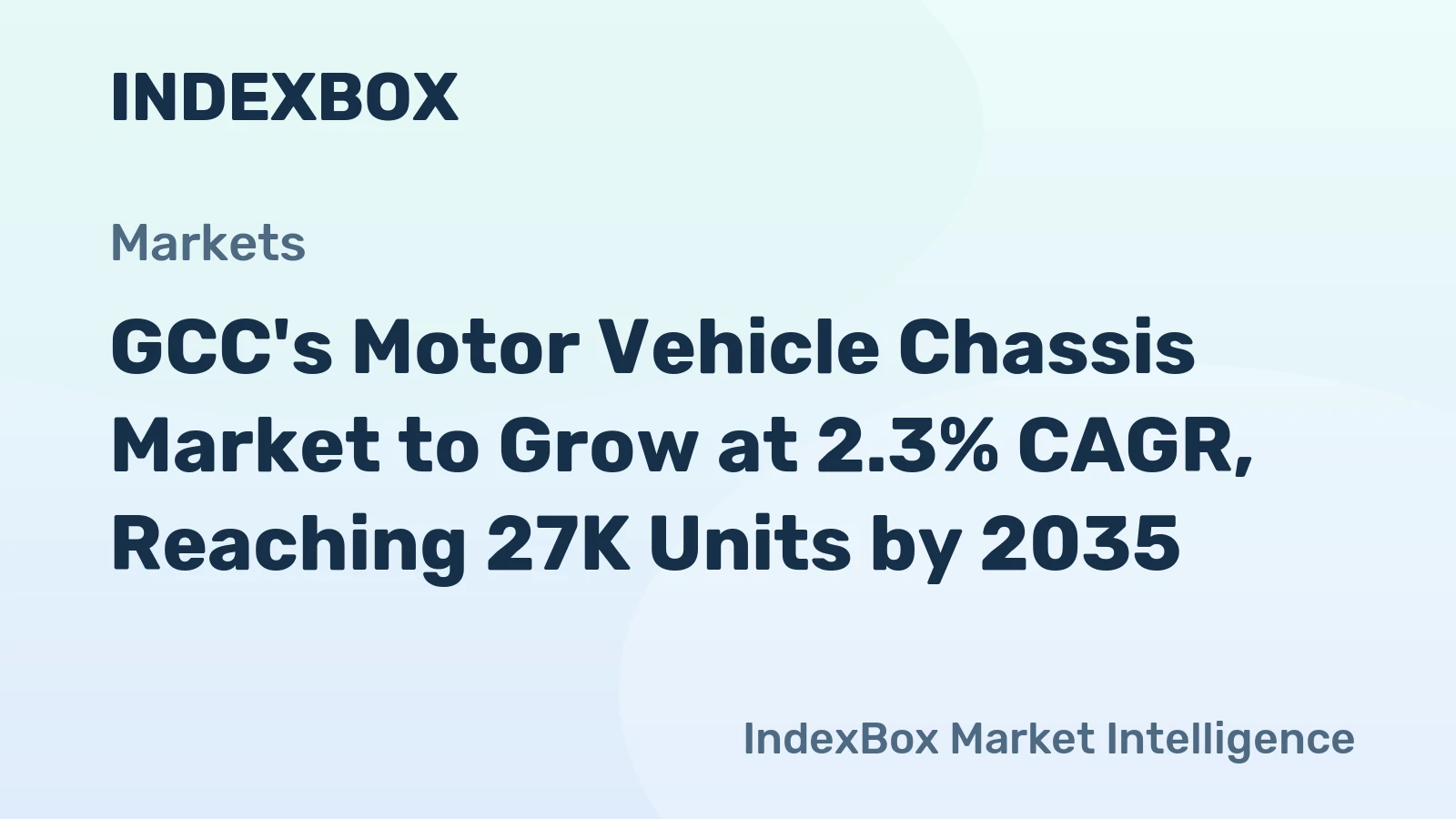GCC's Motor Vehicle Chassis Market to Grow at 2.3% CAGR, Reaching 27K Units by 2035