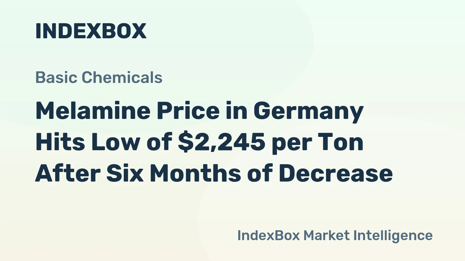 Melamine Price in Germany Hits Low of $2,245 per Ton After Six Months of Decrease