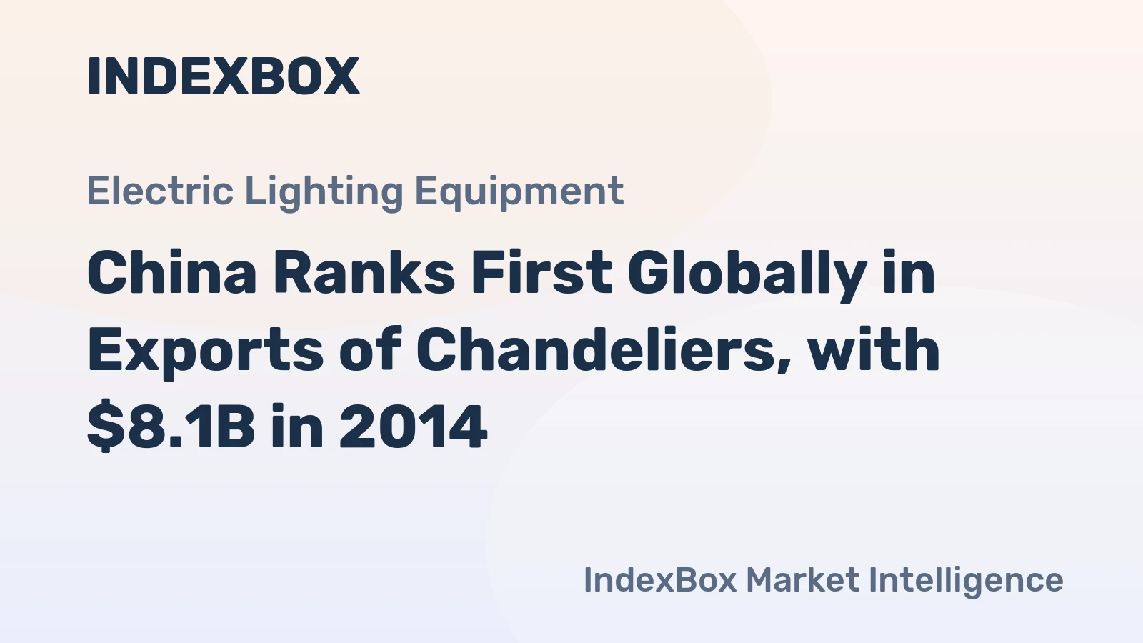 China Ranks First Globally in Exports of Chandeliers, with $8.1B in 2014