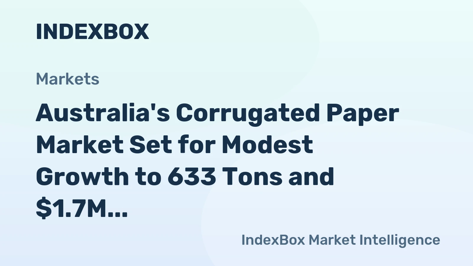 Australia's Corrugated Paper Market Set for Modest Growth to 633 Tons and $1.7M