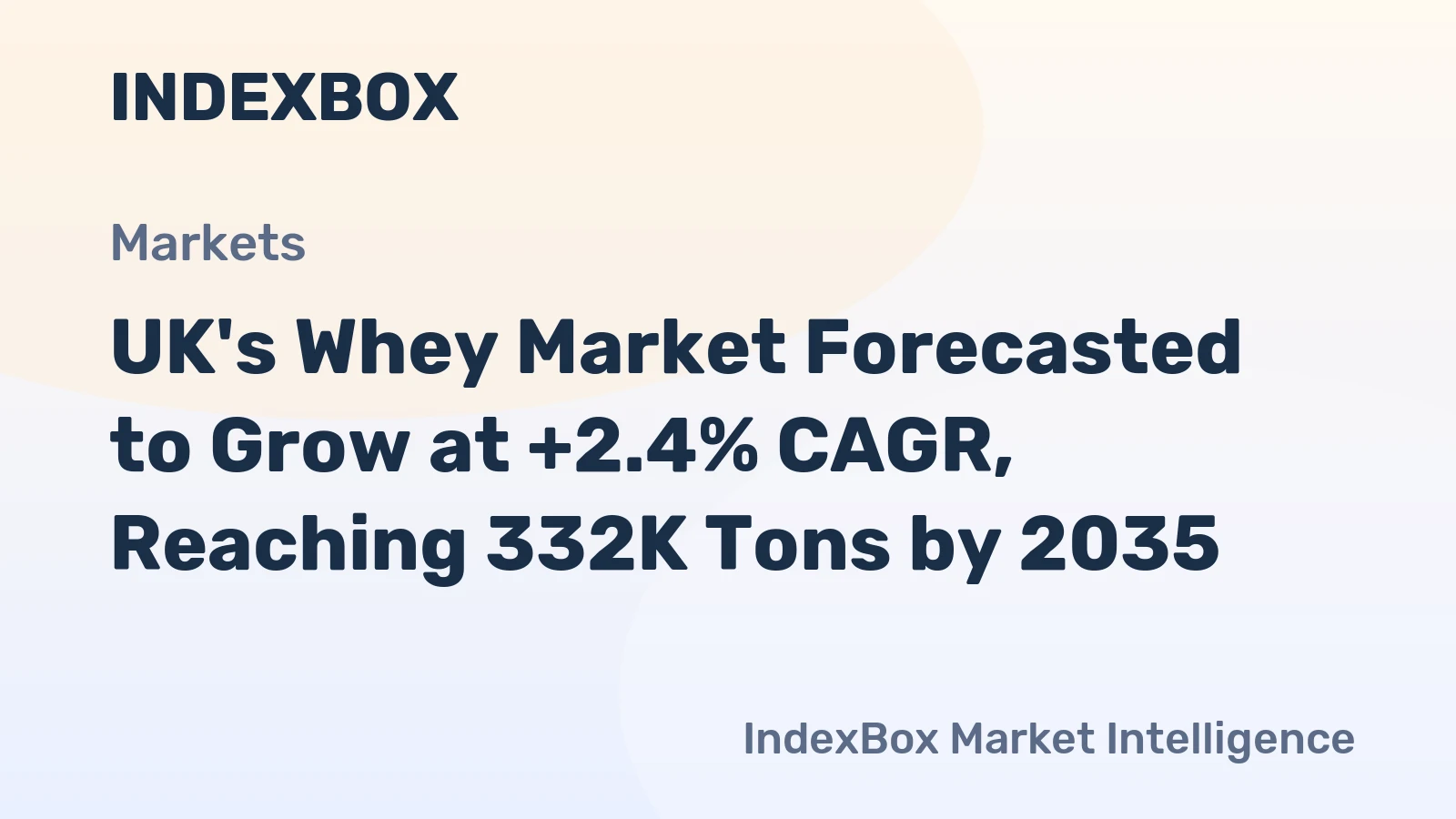 UK's Whey Market Forecasted to Grow at +2.4% CAGR, Reaching 332K Tons by 2035