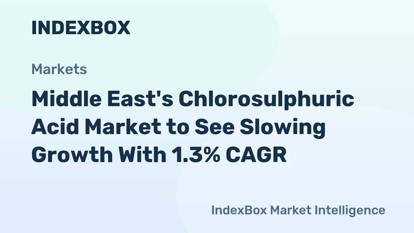 Middle East's Chlorosulphuric Acid Market to See Slowing Growth With 1.3% CAGR