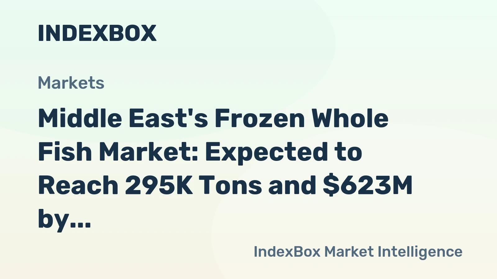 Middle East's Frozen Whole Fish Market: Expected to Reach 295K Tons and $623M by 2035