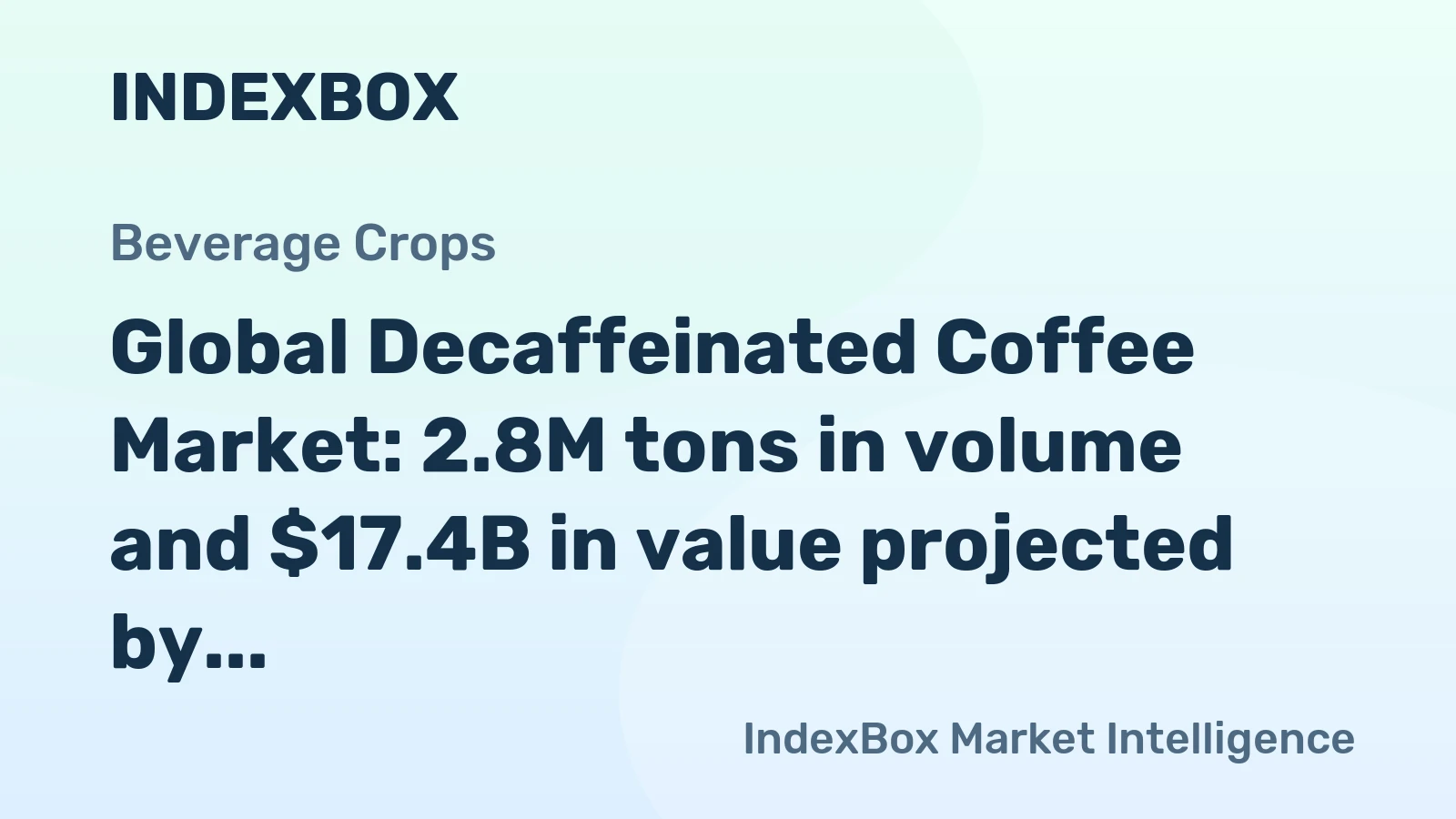 Global Decaffeinated Coffee Market: 2.8M tons in volume and $17.4B in value projected by 2035