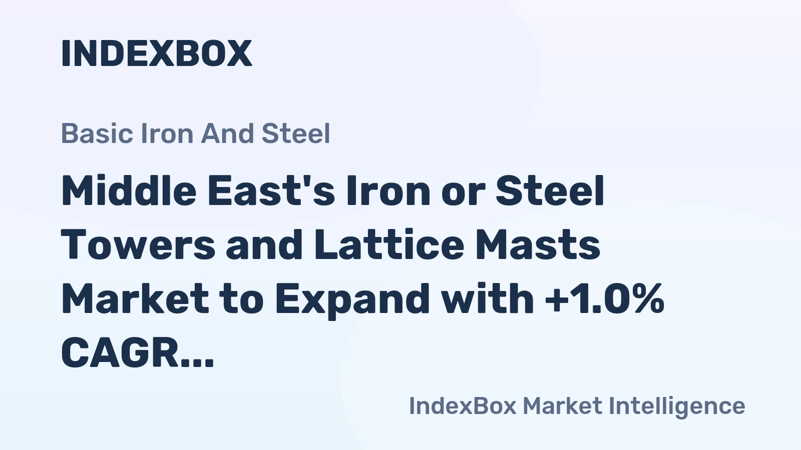 Middle East's Iron or Steel Towers and Lattice Masts Market to Expand with +1.0% CAGR, Reaching $1.6B by 2035