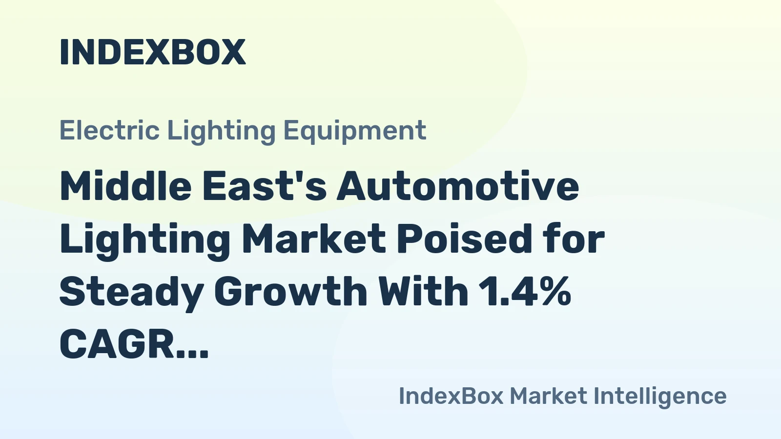 Middle East's Automotive Lighting Market Poised for Steady Growth With 1.4% CAGR in Value Through 2035