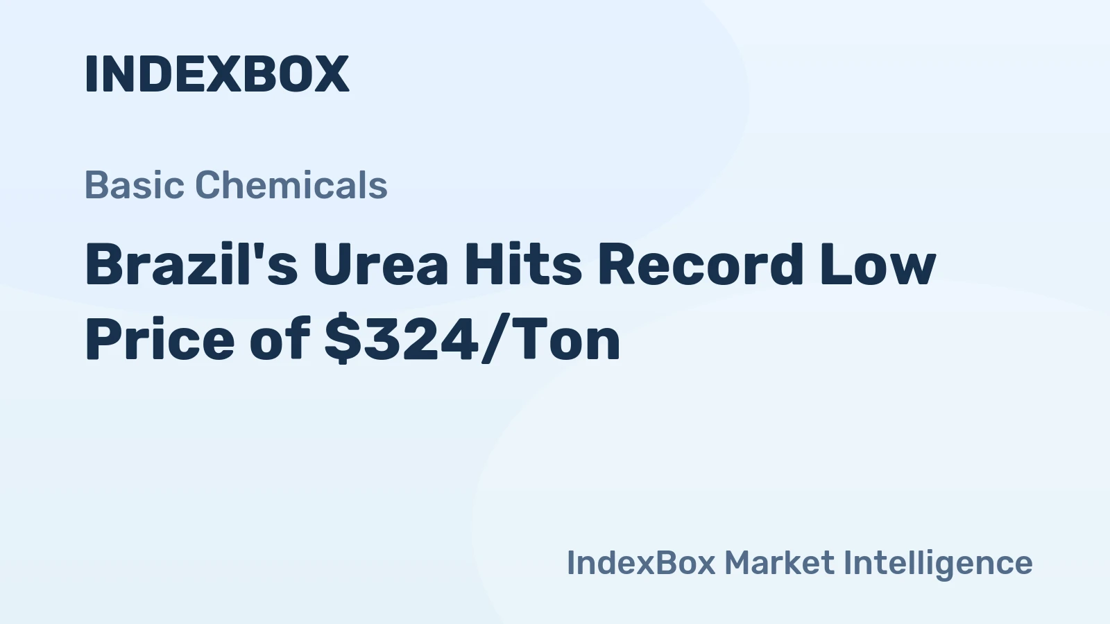 Brazil's Urea Hits Record Low Price of $324/Ton