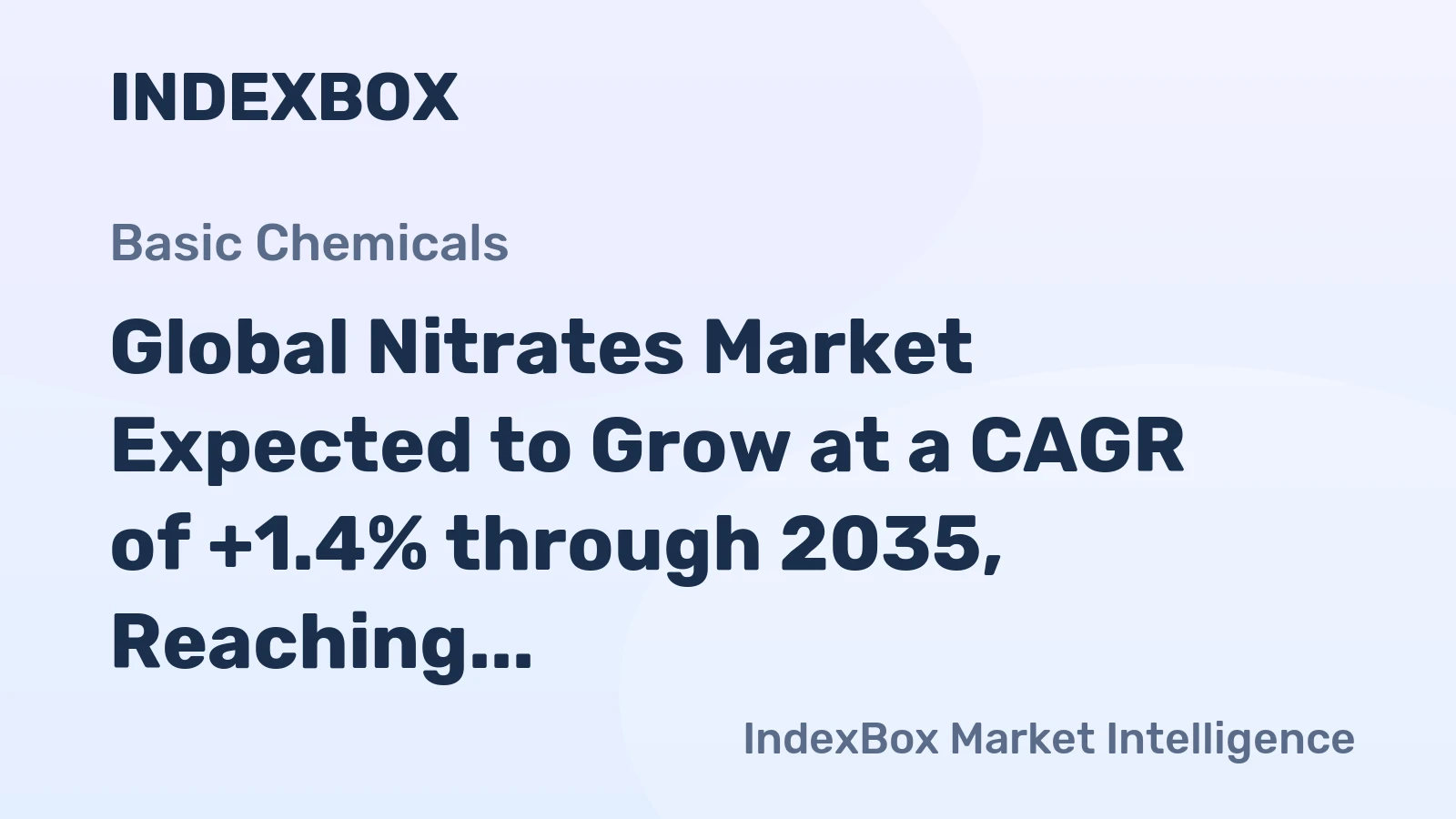 Global Nitrates Market Expected to Grow at a CAGR of +1.4% through 2035, Reaching $3.8B in Value