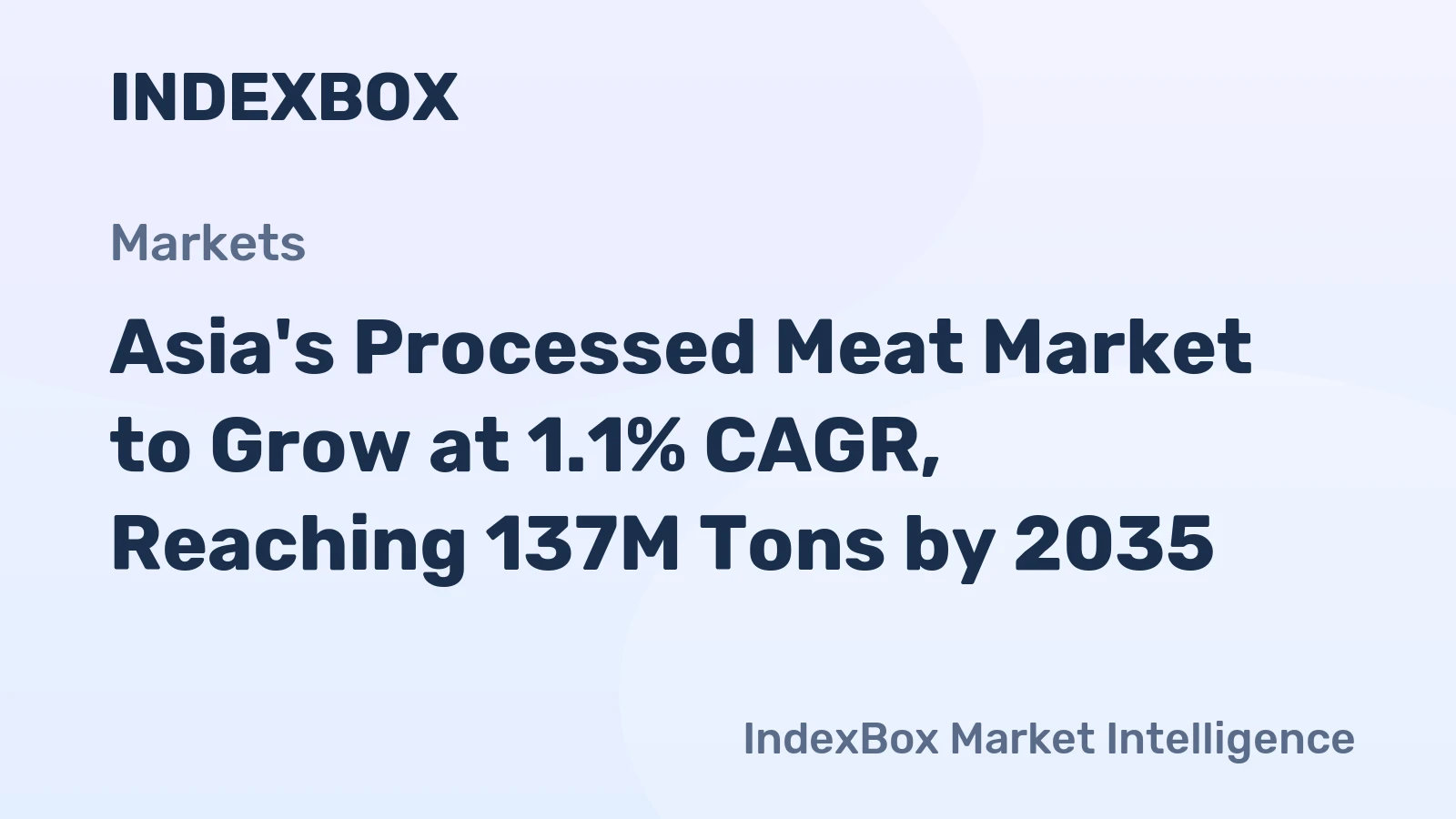 Asia's Processed Meat Market to Grow at 1.1% CAGR, Reaching 137M Tons by 2035