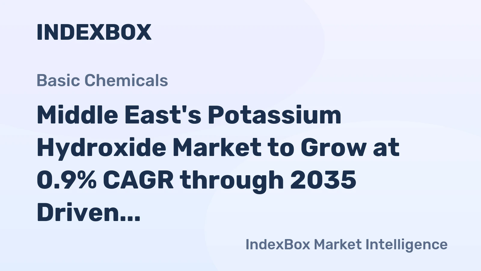 Middle East's Potassium Hydroxide Market to Grow at 0.9% CAGR through 2035 Driven by Increasing Demand