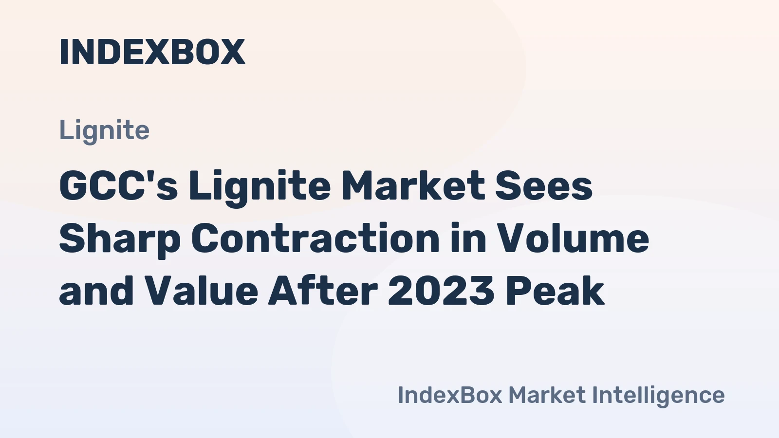 GCC's Lignite Market Sees Sharp Contraction in Volume and Value After 2023 Peak