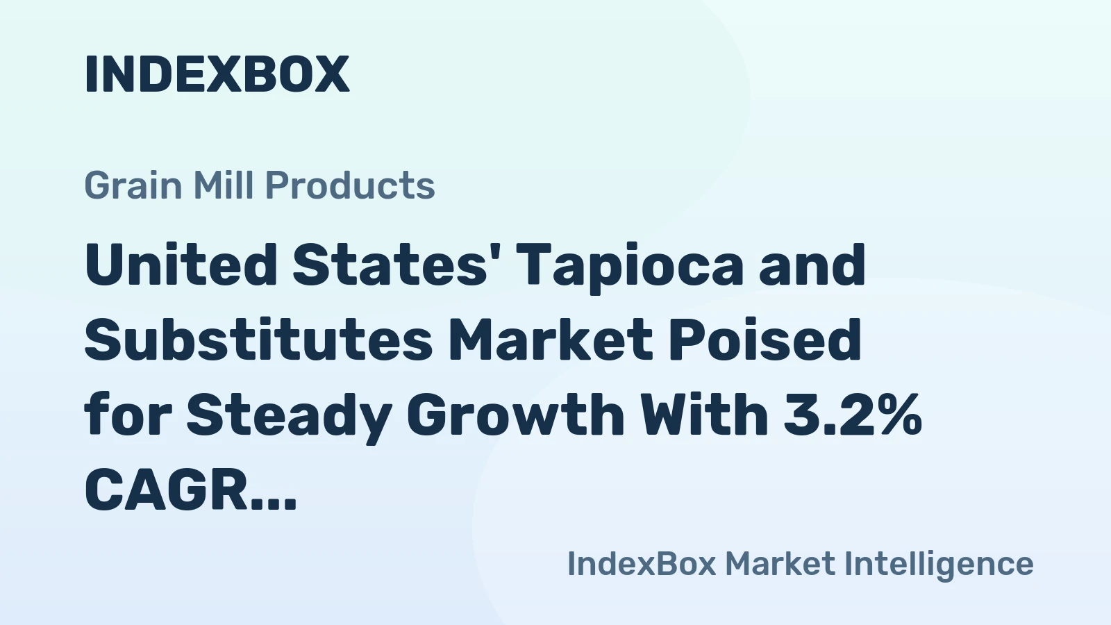 United States' Tapioca and Substitutes Market Poised for Steady Growth With 3.2% CAGR in Value