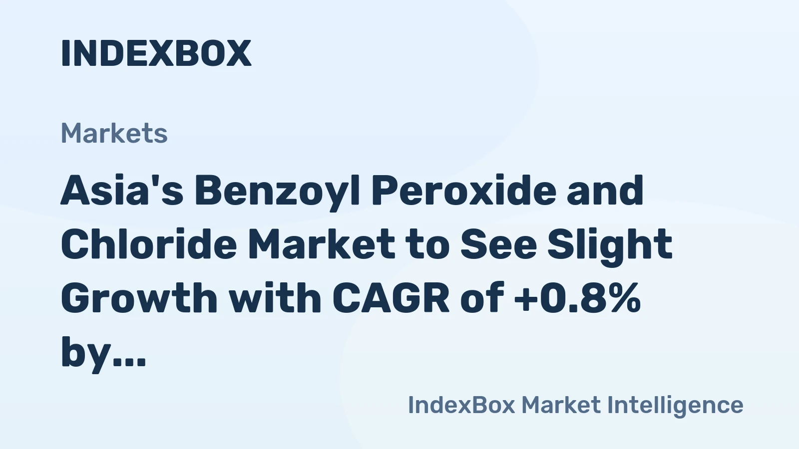 Asia's Benzoyl Peroxide and Chloride Market to See Slight Growth with CAGR of +0.8% by 2035