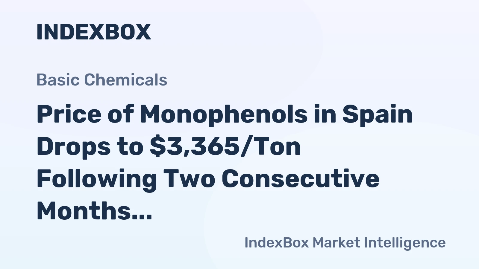 Price of Monophenols in Spain Drops to $3,365/Ton Following Two Consecutive Months of Decline