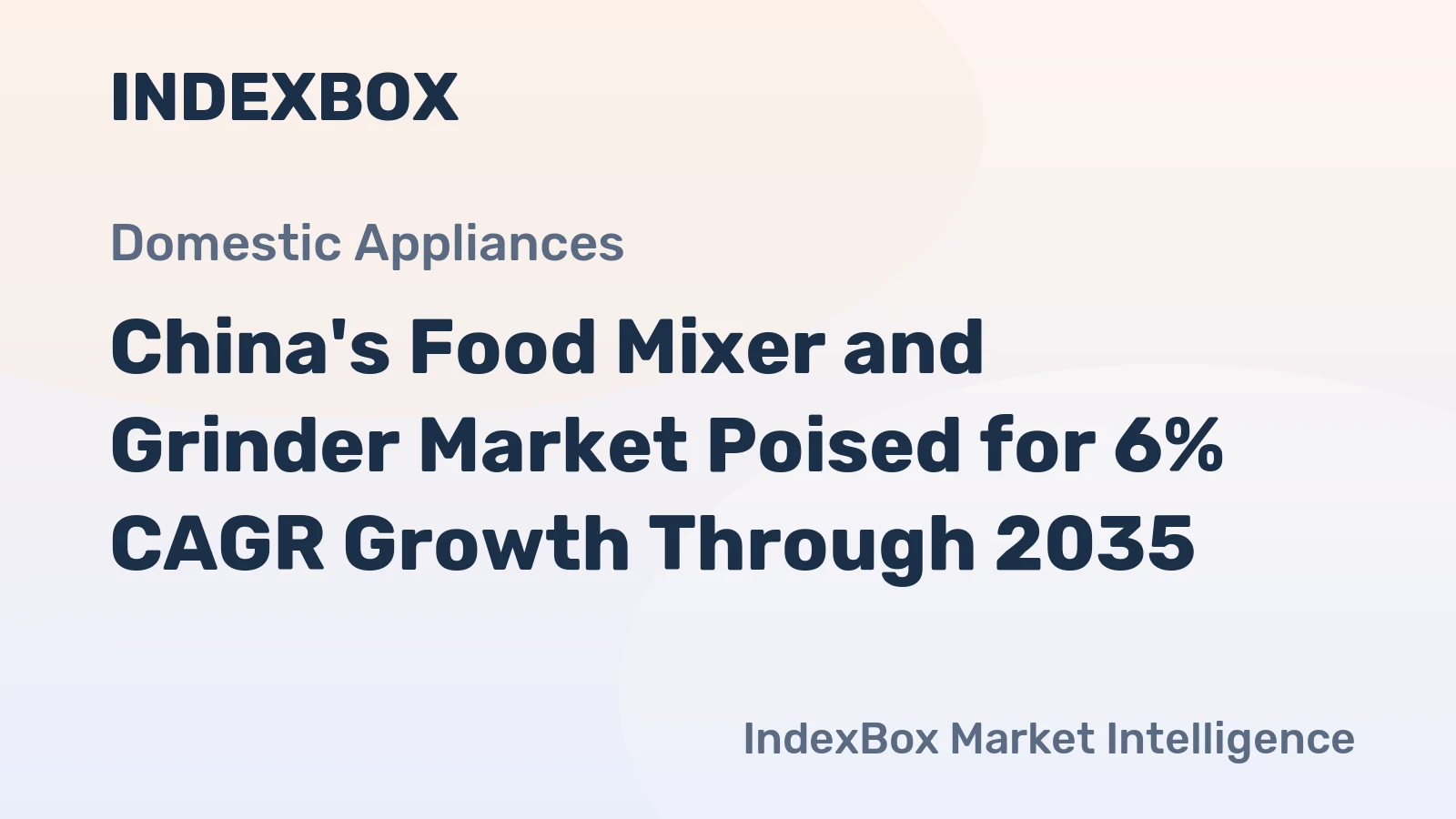 China's Food Mixer and Grinder Market Poised for 6% CAGR Growth Through 2035