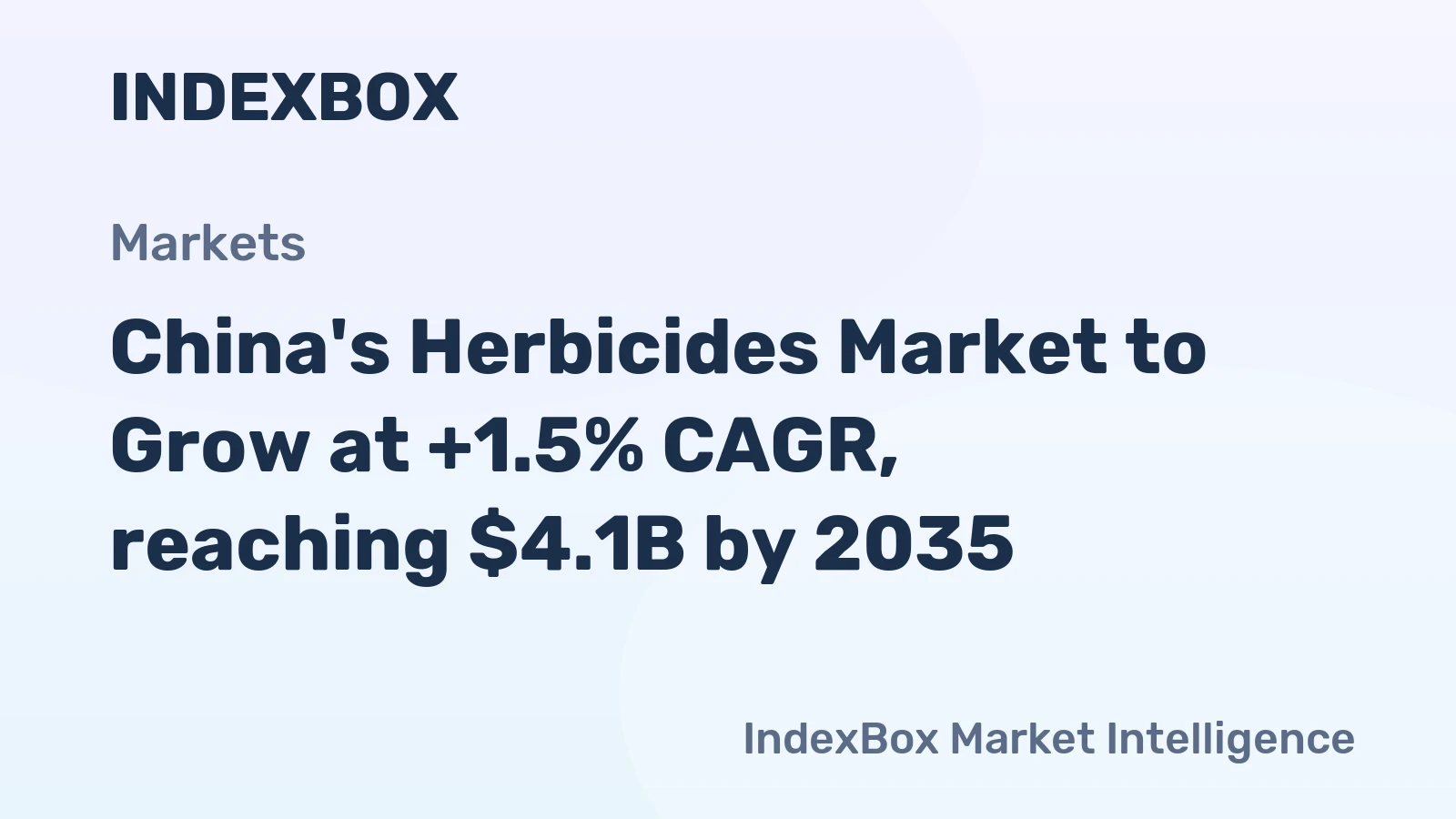 China's Herbicides Market to Grow at +1.5% CAGR, reaching $4.1B by 2035