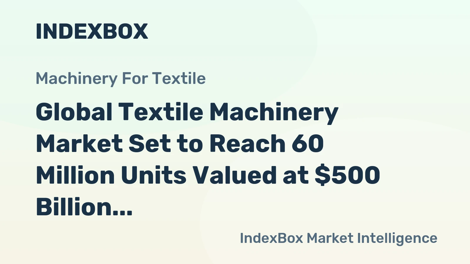Global Textile Machinery Market Set to Reach 60 Million Units Valued at $500 Billion by 2035
