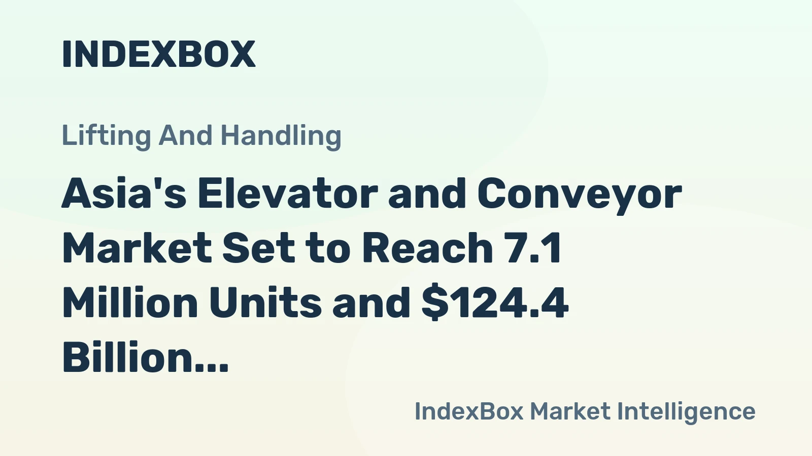Asia's Elevator and Conveyor Market Set to Reach 7.1 Million Units and $124.4 Billion