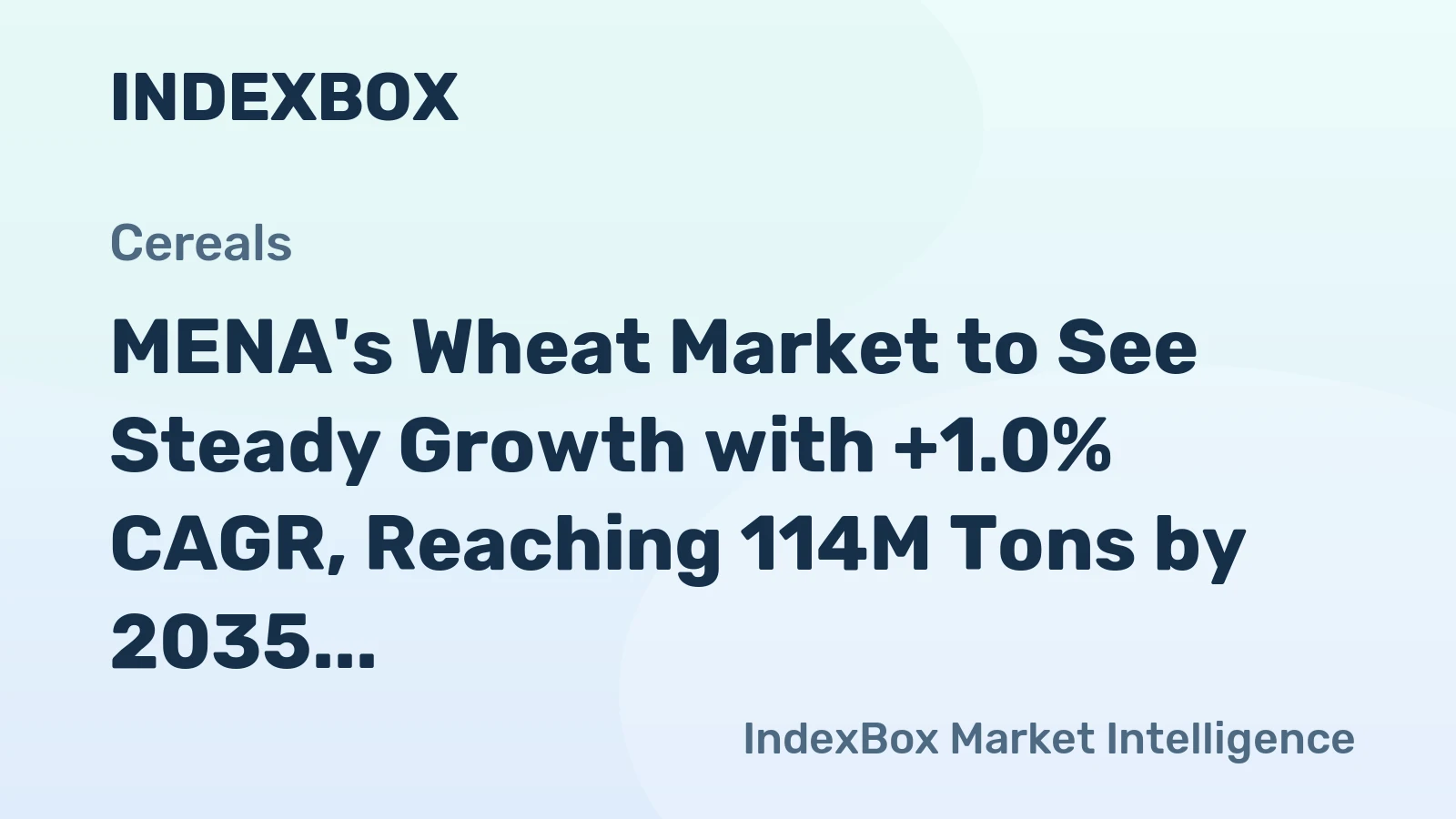 MENA's Wheat Market to See Steady Growth with +1.0% CAGR, Reaching 114M Tons by 2035