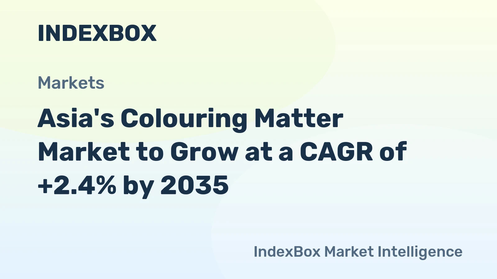 Asia's Colouring Matter Market to Grow at a CAGR of +2.4% by 2035