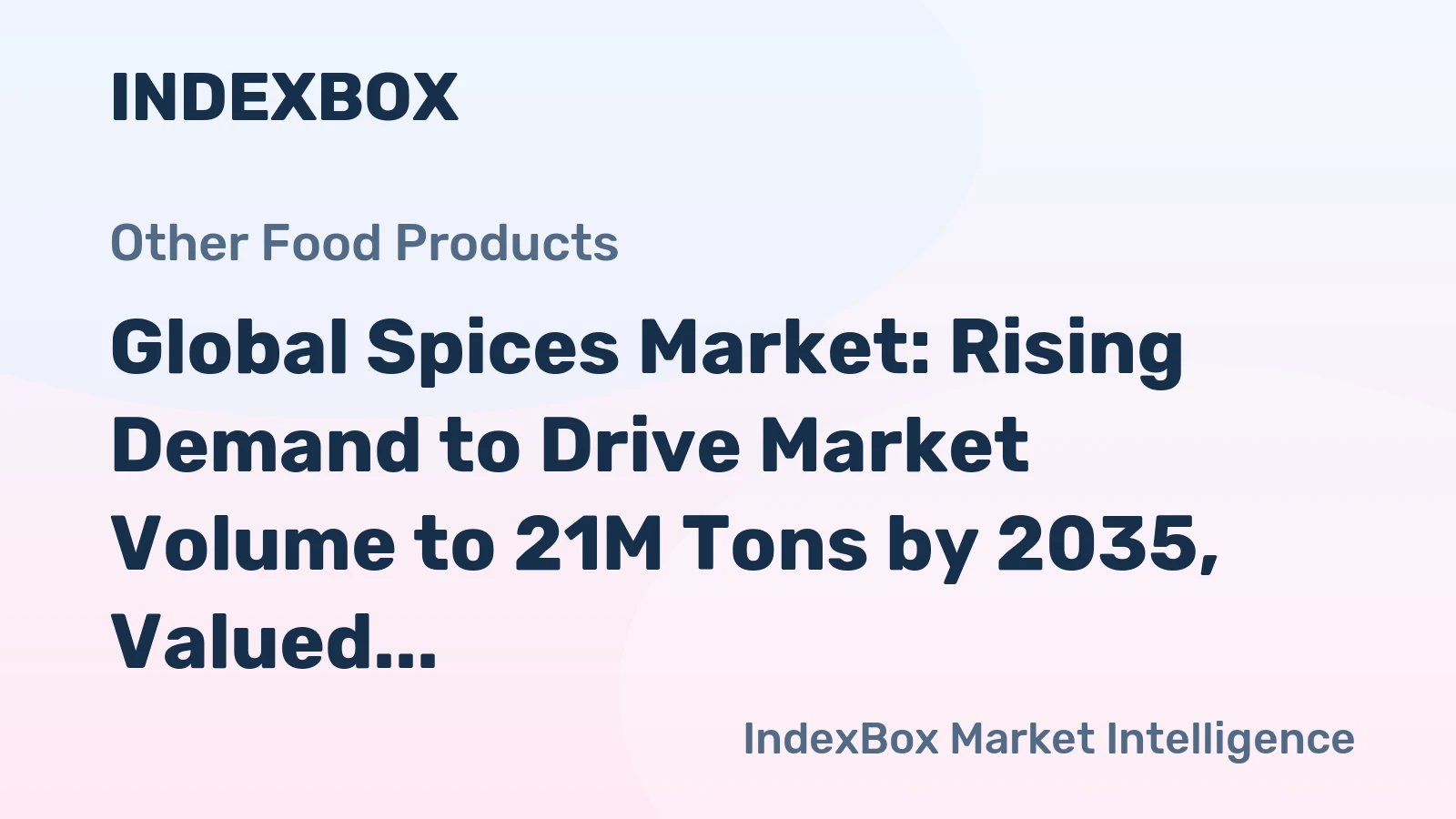 Global Spices Market: Rising Demand to Drive Market Volume to 21M Tons by 2035, Valued at $61.1B