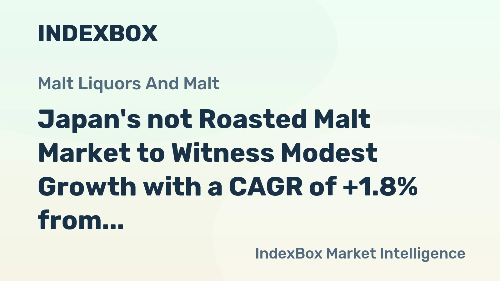 Japan's not Roasted Malt Market to Witness Modest Growth with a CAGR of +1.8% from 2024 to 2035