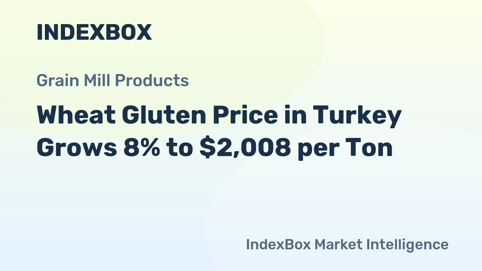 Wheat Gluten Price in Turkey Grows 8% to $2,008 per Ton