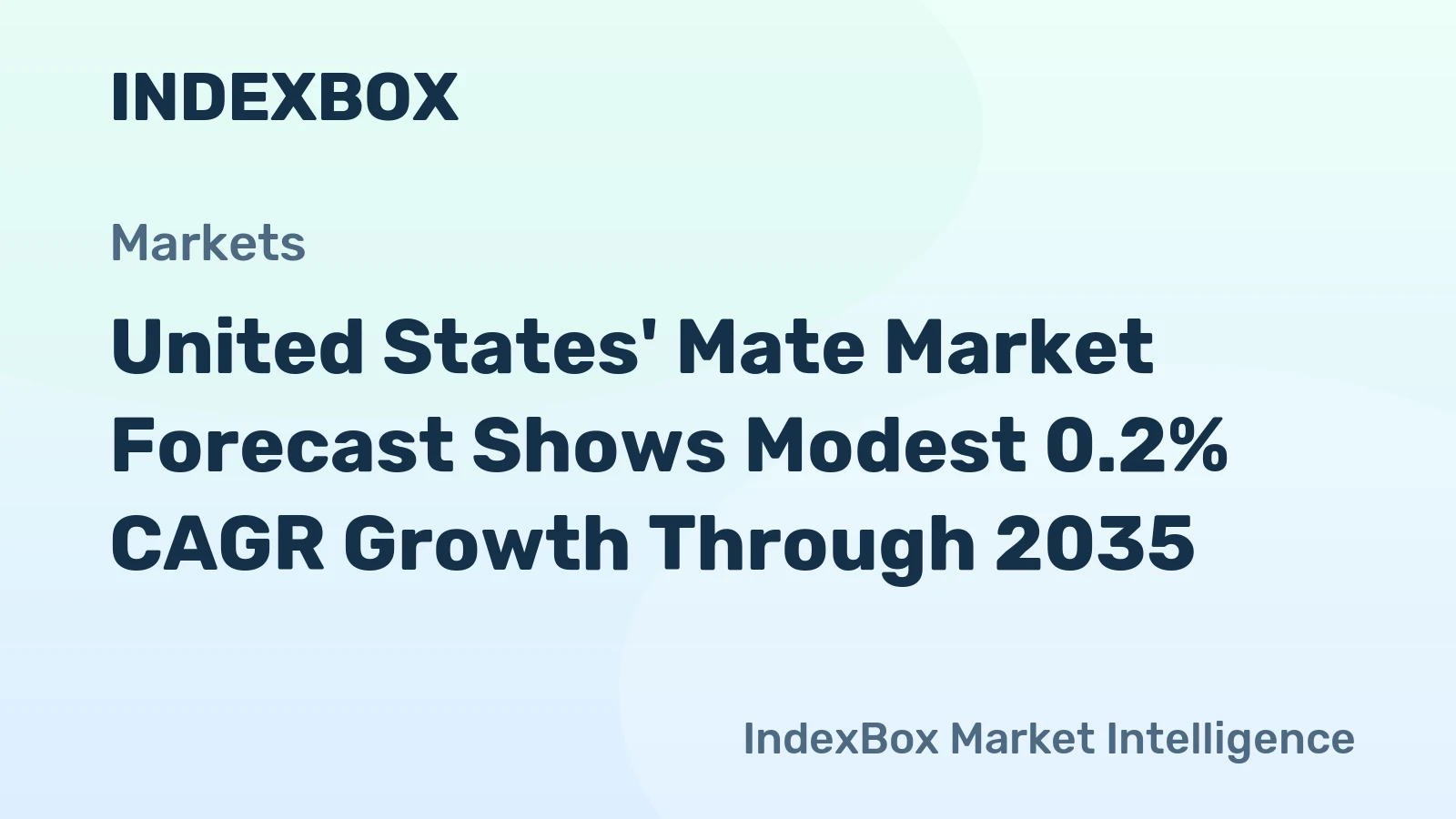 United States' Mate Market Forecast Shows Modest 0.2% CAGR Growth Through 2035