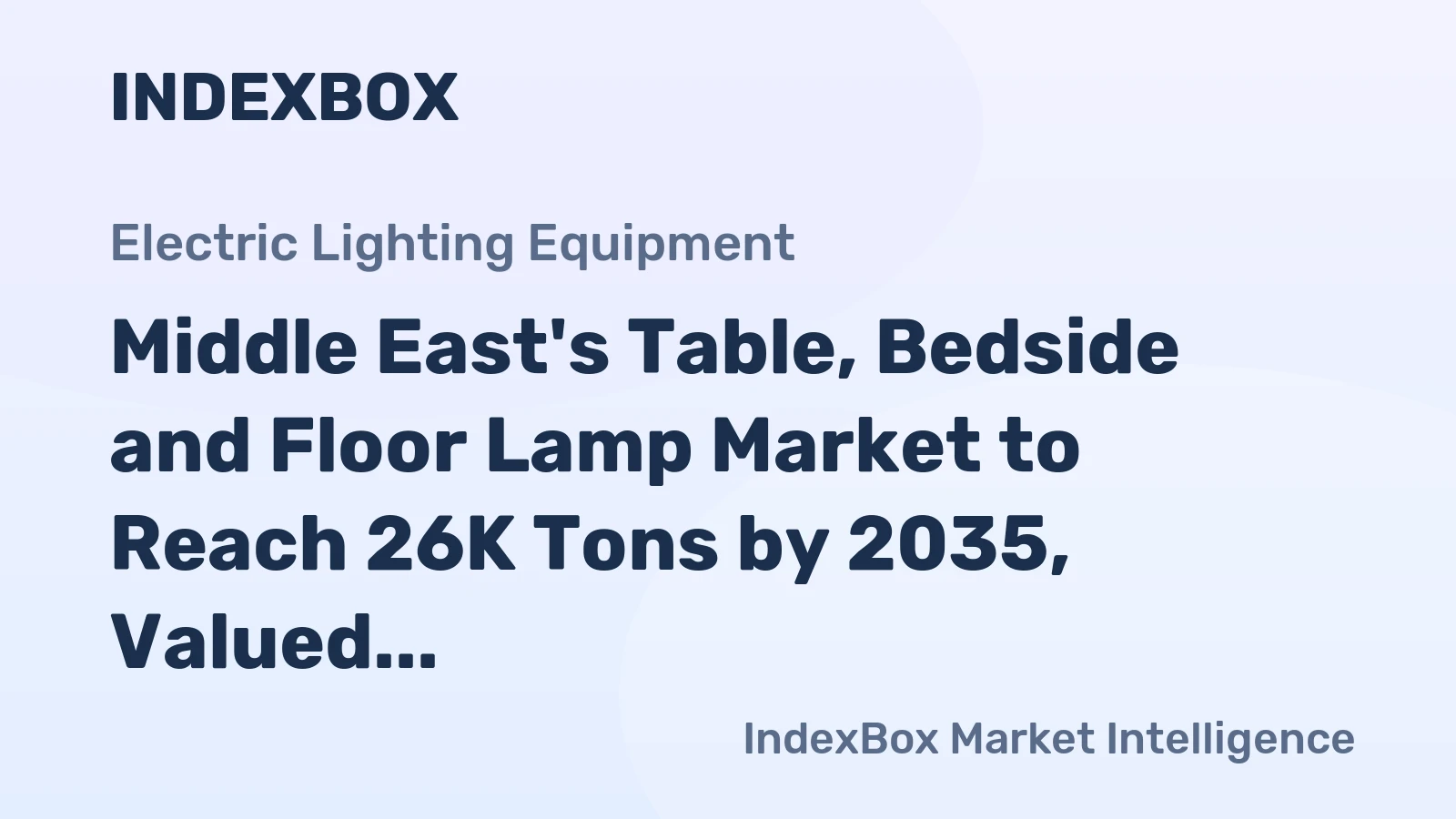Middle East's Table, Bedside and Floor Lamp Market to Reach 26K Tons by 2035, Valued at $237M