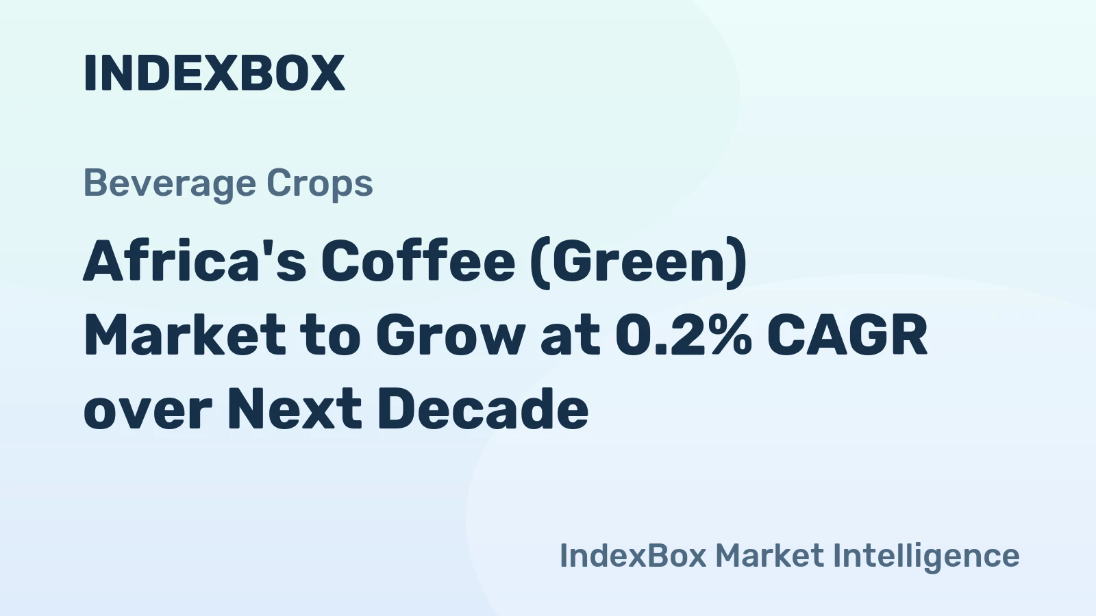 Africa's Coffee (Green) Market to Grow at 0.2% CAGR over Next Decade