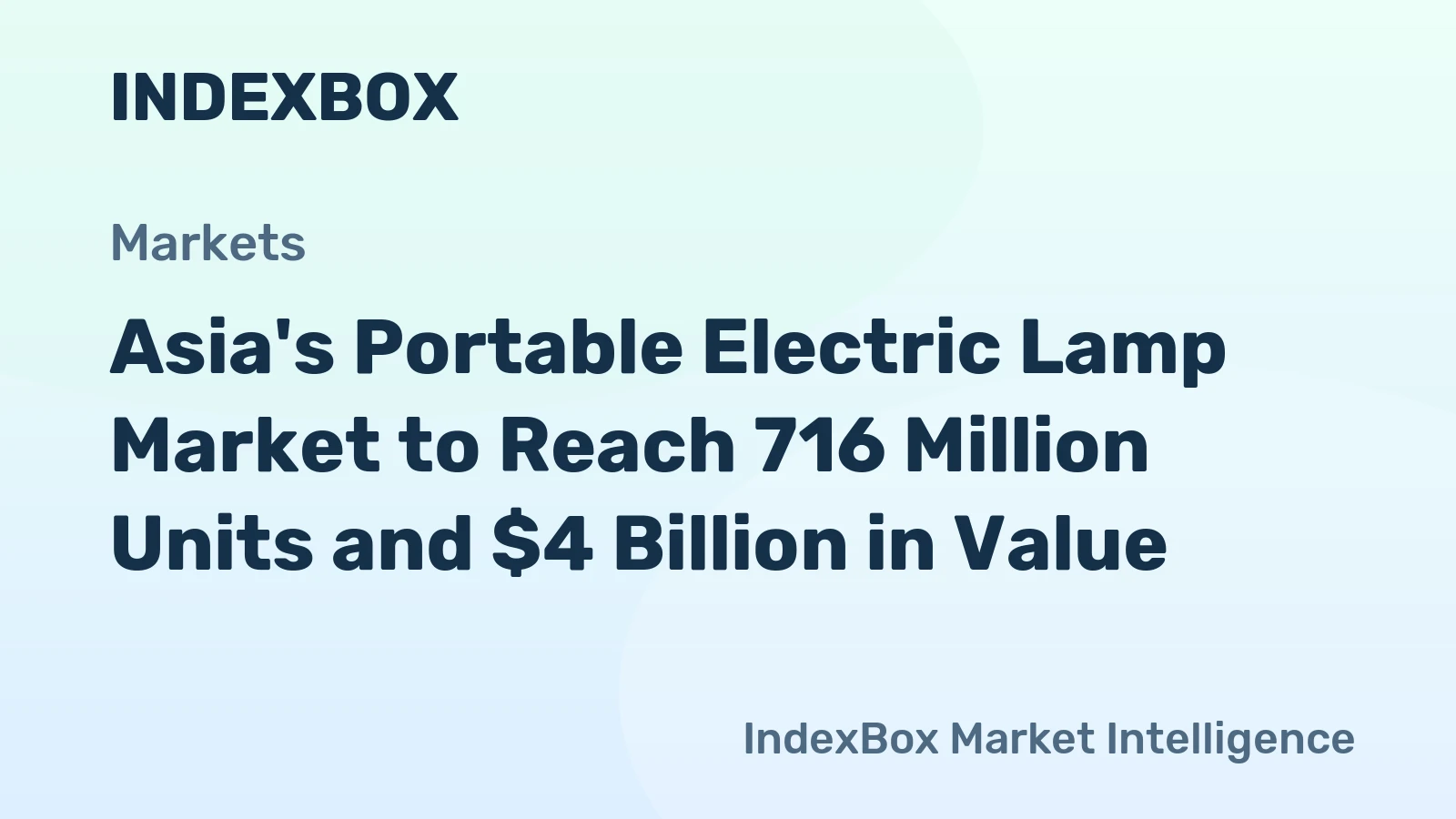 Asia's Portable Electric Lamp Market to Reach 716 Million Units and $4 Billion in Value
