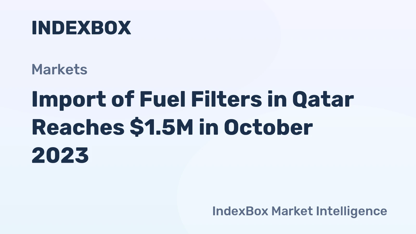Import of Fuel Filters in Qatar Reaches $1.5M in October 2023
