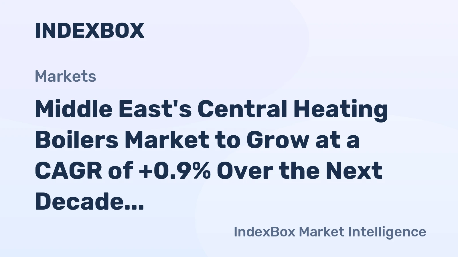 Middle East's Central Heating Boilers Market to Grow at a CAGR of +0.9% Over the Next Decade