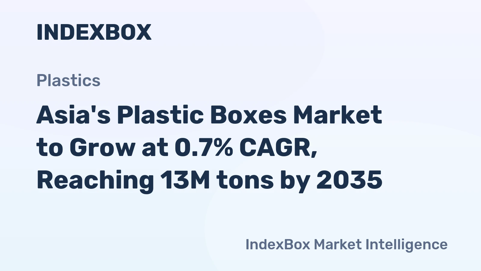 Asia's Plastic Boxes Market to Grow at 0.7% CAGR, Reaching 13M tons by 2035