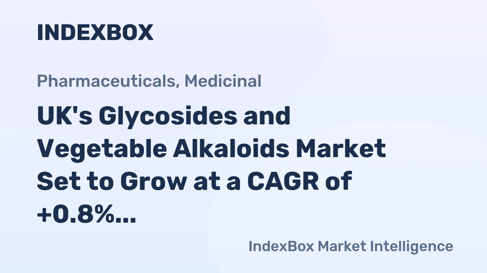 UK's Glycosides and Vegetable Alkaloids Market Set to Grow at a CAGR of +0.8% over the Next Decade