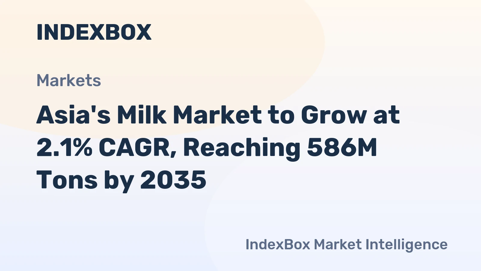 Asia's Milk Market to Grow at 2.1% CAGR, Reaching 586M Tons by 2035
