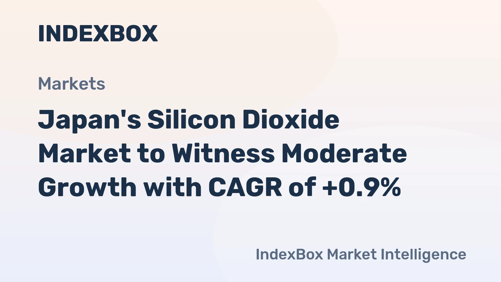 Japan's Silicon Dioxide Market to Witness Moderate Growth with CAGR of +0.9%